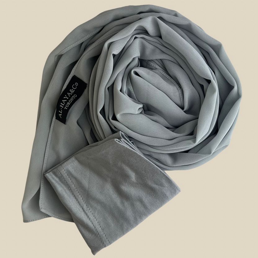 CLASSIC CHIFFON MATCHING SET- GRAY – AL-HAYA & CO.